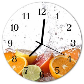 Nástenné skleněné hodiny pomeranče