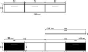 Casarredo - Komfort nábytek Obývací stěna TAHITI II černá/bílá