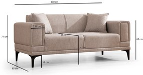 Hanah Home Dvoumístná pohovka HORIZON béžová 170 cm