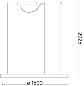Ideal Lux - LED Lustr na lanku ORACLE SLIM LED/83W/230V 3000K pr. 150 cm zlatá