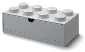 Šedý stolní box se zásuvkou LEGO® Brick, 31,6 x 11,3 cm