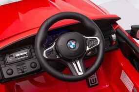 LEAN CARS Elektrické autíčko BMW M5 s rodičovskou platformou červené lakované