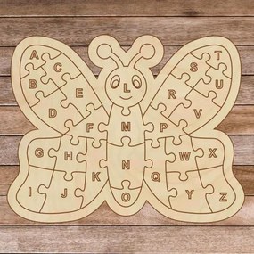 Dětské dřevěné puzzle - Abeceda motýl A-ZET 26 dílků | SENTOP H009