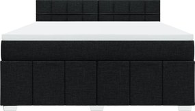 Box spring postel s matrací černá 180x200 cm textil 3287149