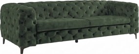 Designová sedačka Rococo 235 cm tmavě zelený samet