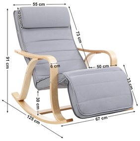 Houpací křeslo Alex světle šedé