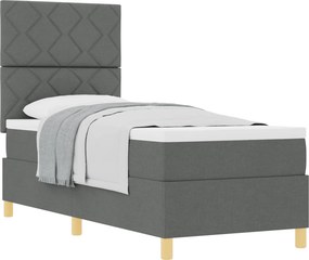 Postel s boxspringem s čelo Tmavě šedá 80 x 200 cm textil 3339652