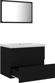 vidaXL Set koupelnového nábytku dřevotříska [3071586] Barva: bílá s vysokým leskem