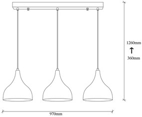Lustr na lanku SAGLAM 3xE27/40W/230V
