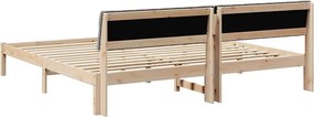Rám postele s čelo Hnědá a světlá šedá 200 x 200 cm 3394338