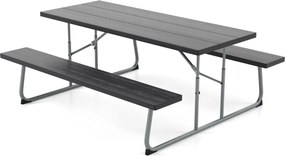 Costway Skládací piknikový stůl se 2 lavicemi Sada kempingového stolu 183 cm