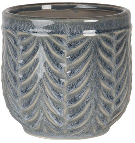 Šedo-modrý keramický obal na květiny M - Ø 15*14 cm