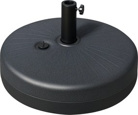Stojan na deštníky Outsunny, 22 kg, kulatý základ deštníku, hmotnost deštníku, stojan pro tyče o průměru 38/48 mm, na balkon, terasu, zahradu, černý |