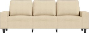3místná pohovka s podnožkou krémová 180 cm textil 3201153