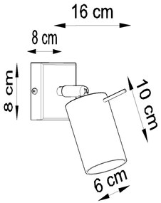 Nástěnné svítidlo RING 1 šedé