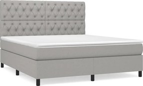 Box spring postel s matrací světle šedá 160 x 200 cm textil 3142025