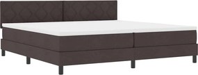 Postel s boxspringem s čelo Tmavě hnědá 200 x 200 cm textil 3338793