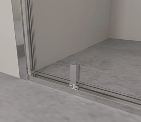 Erga Sydney, sprchový kout s 1-křídlými dveřmi 100(dveře) x 80(stěna) x 195 cm, 6mm čiré sklo, chromový profil, ERG-V02-SYDNEY-D100G080-CR
