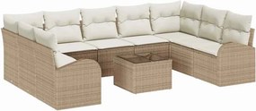 Set pohovek 10 ks Béžová [Syntetika]: Poly Ratan 3346211