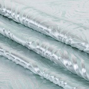 Závěs AmeliaHome Velvet Silver Leaves s průchodkami 140x245 cm mátový