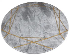 Dywany Luszczow Kusový koberec kulatý EMERALD EXCLUSIVE 1022 mramor, geometrický šedá / zlato Rozměr koberce: 160 cm KRUH