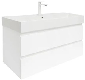 Koupelnová skříňka s umyvadlem SAT B-Way 99x50x45 cm bílá lesk BWAY2100WU2BBI