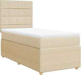Box spring postel s matrací krémová 90x200 cm textil 3294244