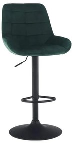 Barová židle Tempo Kondela, tmavozelená Velvet látka, CHIRO NEW