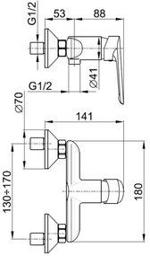KFA Armatura 5026-010-00 - Sprchová baterie TANZANIT lesklý chrom