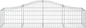 Klenuté gabionové koše 4 ks 200x50x40/60 cm pozinkované železo 3145579