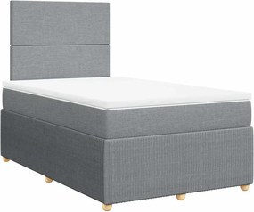 Box spring postel s matrací světle šedá 120 x 200 cm textil 3292016