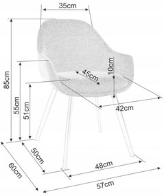 Jídelní křeslo Vinto Brego šedé/černé
