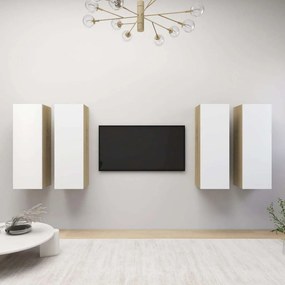 vidaXL TV skříňky 4 ks 30,5 x 30 x 90 cm kompozitní dřevo [3078951] Barva: dub sonoma