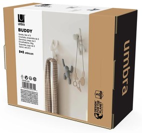 Nástěnné plastové háčky v sadě 3 ks Buddy – Umbra