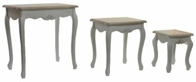 Souprava 3 stolů DKD Home Decor Bílé Dřevo 60 x 40 x 61 cm 3 ks