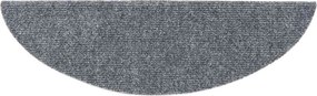 Schodové rohože samolepicí 15 ks 56 x 17 x 3 cm světle šedé půlkulaté 132693
