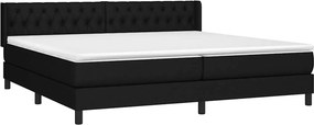 Box spring postel s matrací černá 200x200 cm textil 3129979