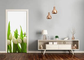 Fototapeta na dveře Bílé tulipány 95x205 cm