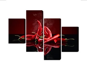 Vícedílný obraz Červené Chilli Papričky Nedostatek Nedostatek Plátno Canvas 160x100