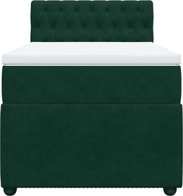 Box spring postel s matrací tmavě zelená 100x200 cm samet 3289971