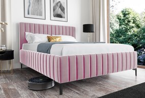 Eka Čalouněná postel INTIMA+ 140x200 cm Barva látky Trinity: (2310) Růžová, Úložný prostor: Bez úložného prostoru