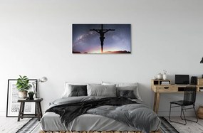 Obrazy na plátně Ježíš ukřižován nebe 125x50 cm