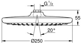 GROHE 26815000 - Hlavová sprcha VITALIO START pr. 250 mm lesklý chrom