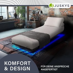 Juskys Kovová postel Palamos s LED osvětlením Velikost: 140 × 200 cm