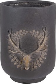 Granitový antik obal na květináč s jelenem Deer - Ø 23*31 cm