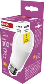 EMOS Classic A60 13W neutrální bílá / LED žárovka / 100W E27 / 1521 lm
