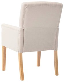 Jídelní židle s područkami béžová textil - Default Title
