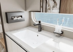 Hansgrohe AddStoris, nádobka na ústní hygienu, kartáčovaný černý chrom, HAN-41749340