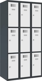 MALOW Šatní skříň dělená Sus 333 W šířka 900 mm [světle šedá, světle šedá, cylindrický zámek]