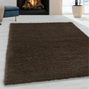 Ayyildiz, Kusový koberec Fluffy Shaggy 3500 brown, 140x200, hnědá, ložnice